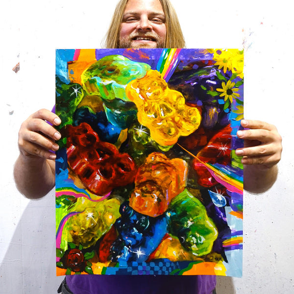 Adam J. O'Day "Gummies (Sparkles)" - Unique Hand-Panted Multiple - 16 ...