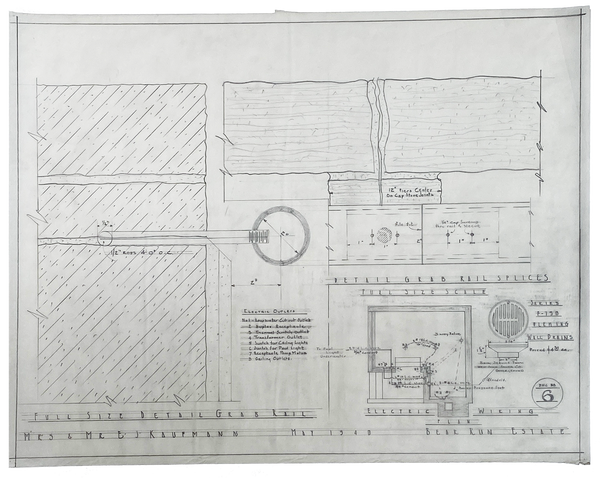 Frank Lloyd Wright - Original 'Fallingwater' Architectural Drawing ...