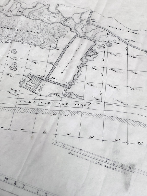 Frank Lloyd Wright - Original 'Fallingwater' Architectural Drawing ...