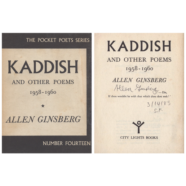 Allen Ginsberg - Signed "Kaddish and Other Poems 1958-1960," First Edi ...